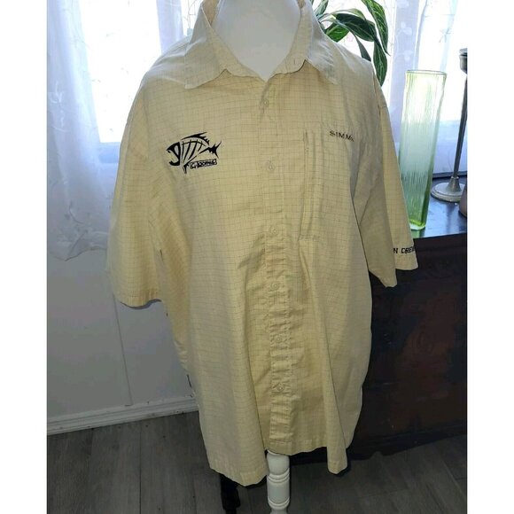 Simms | Shirts | Simms G Loomis Shirt Yellow Plaid Short Sleeve Board ...